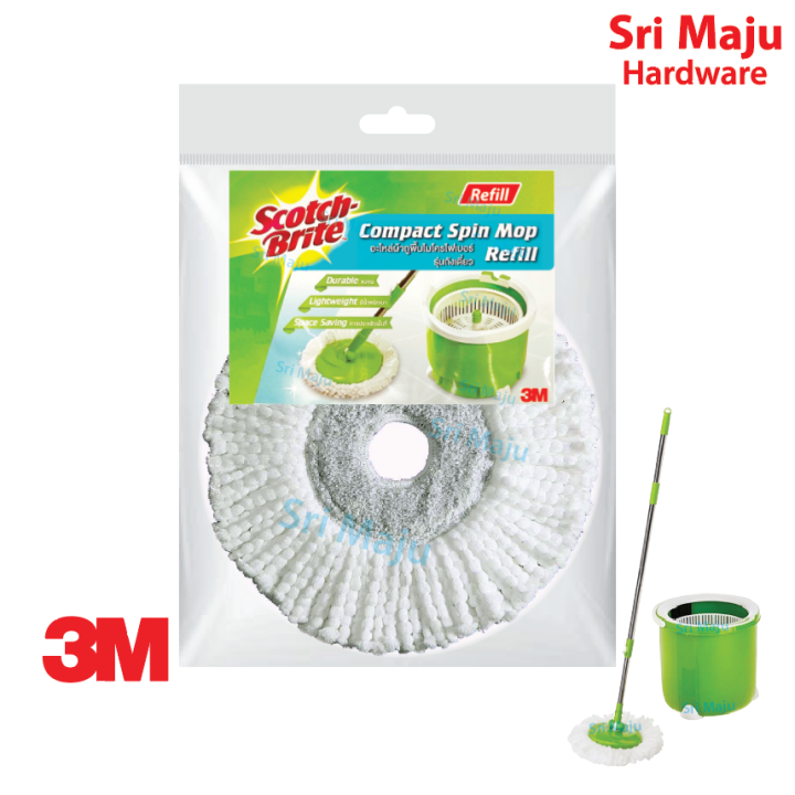 MAJU 3M Scotch Brite Compact Spin Microfiber Mop Head Refill Kepala ...