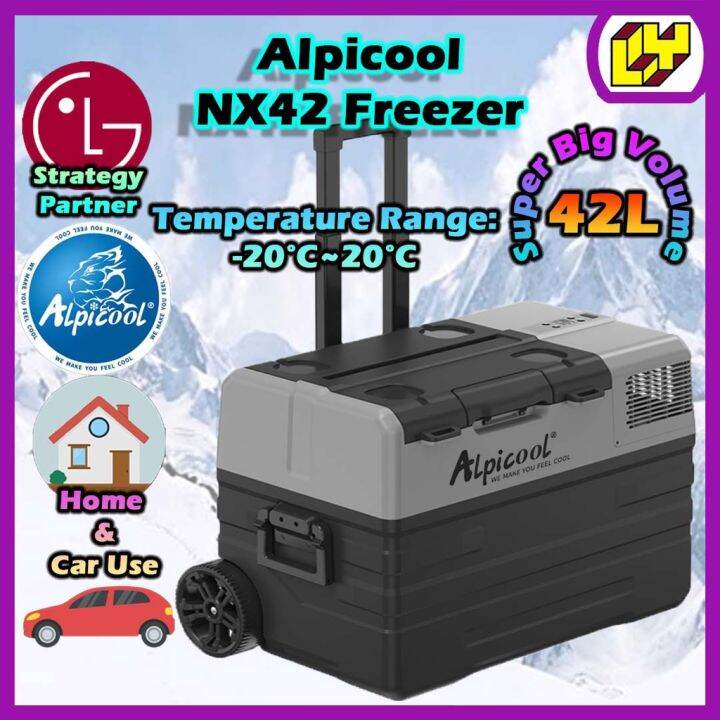 Alpicool NX42 Car Refrigerator with Battery 42L Dual Use Car Portable ...