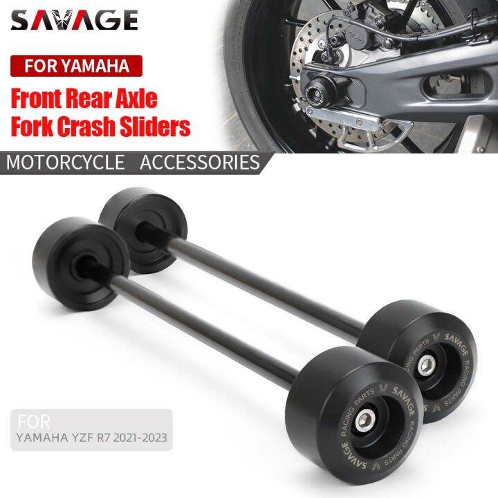 Front Rear Axle Fork Crash Sliders For YAMAHA YZF R7 2021-2023 ...