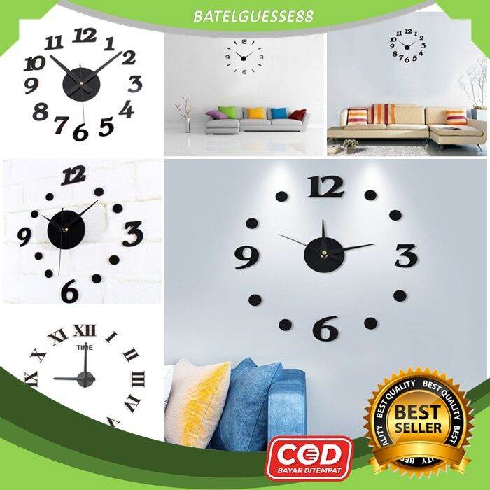 DNV - TERMURAHH!! Jam Dinding Tempel DIY Analog 3D Giant Modern Clock ...