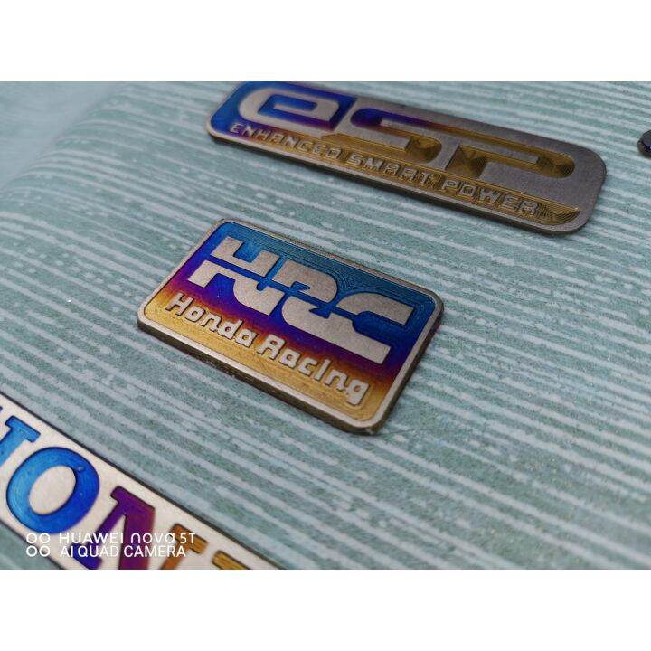 Explosive models Titanium Honda HRC Emblem (2 Tone) All Honda Bikes ...