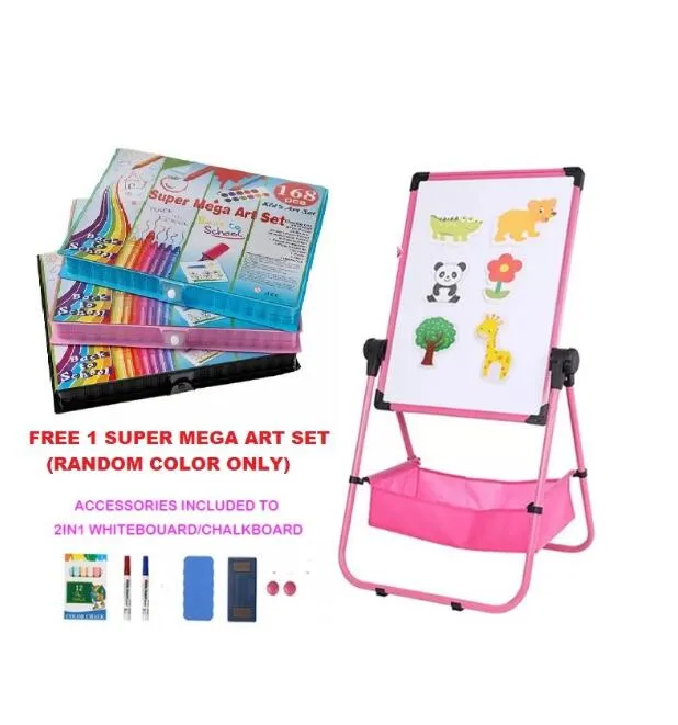COD 2 in 1 Kids Art Drawing Board Whiteboard & Blackboard Double Sided ...