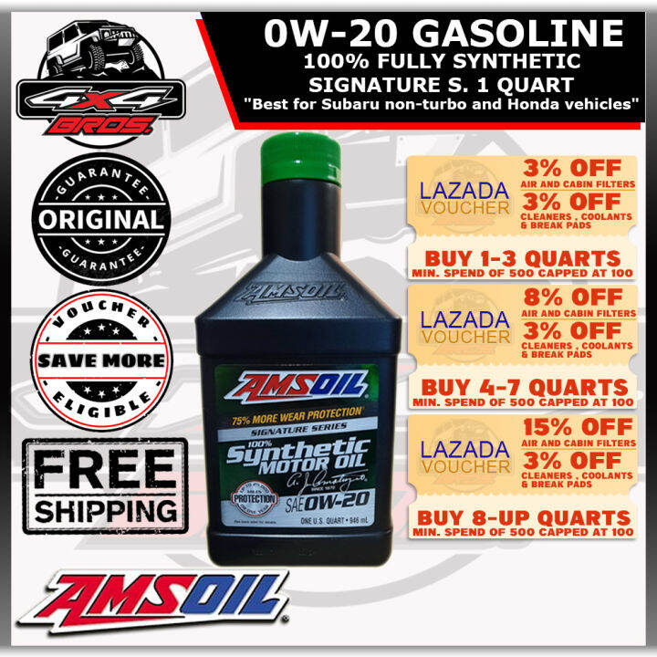 AMSOIL 0W20 SIGNATURE SERIES FULLY SYNTHETIC MOTOR OIL W/ FREEBIE ...