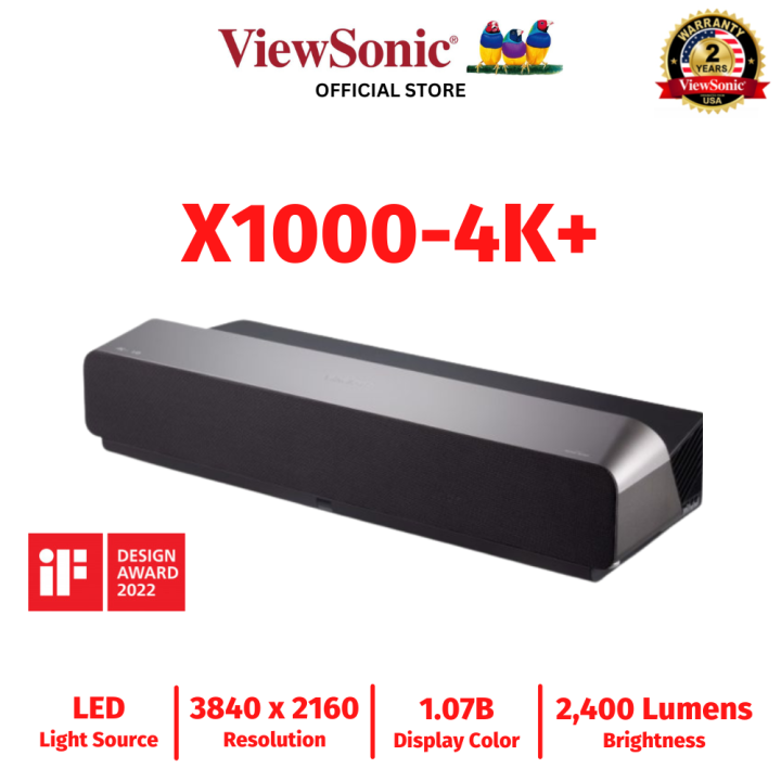 Viewsonic PRJ X1000-4K+ 4KR HDR Ultra Short Throw Smart LED Soundbar ...
