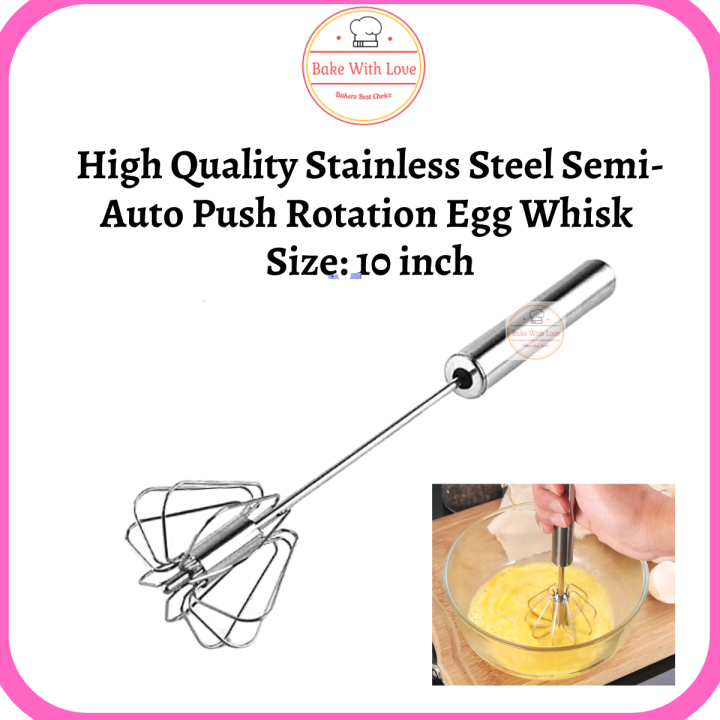 Stainless Steel Semi Auto Egg Whisk | Egg Beater | Pemukul Telur Semi ...