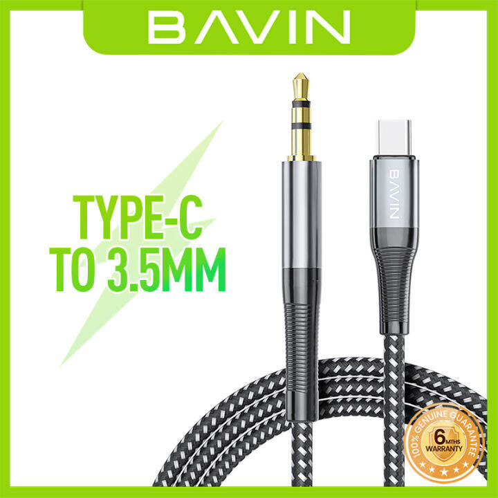 BAVIN AUX32 For iPh & Type-C to 3.5mm Audio AUX Stereo Sound Mic Audio AUX Cable for Computer ...