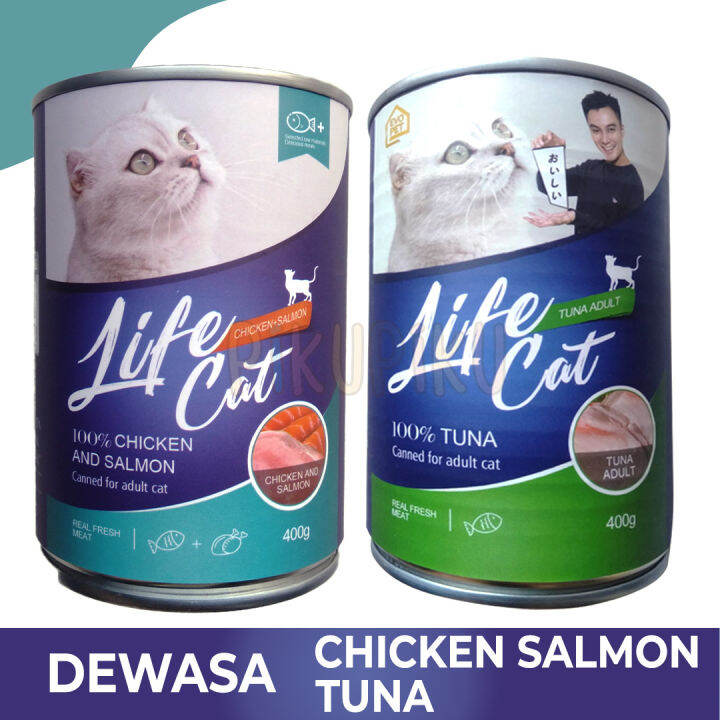 Life Cat Kaleng Dewasa Chicken Salmon / Tuna - 400 gr | Makanan Kucing ...