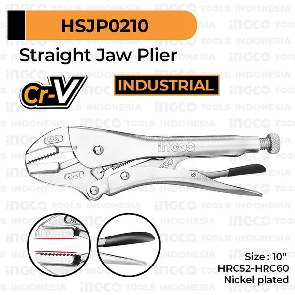 Tang Buaya Bengkok INGCO HSJP0210 10inch CR-V Locking Grip Pliers ...