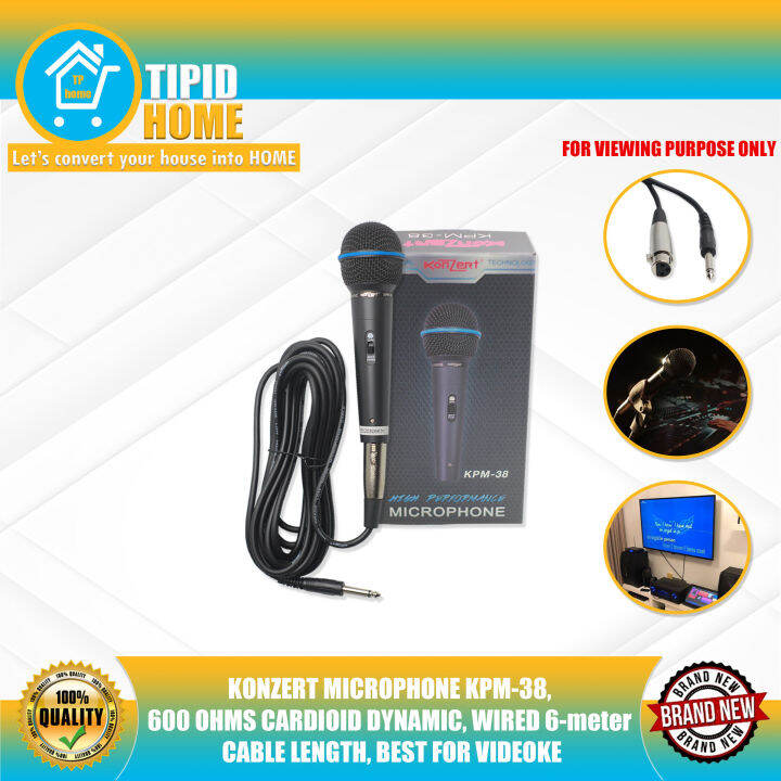 KONZERT MICROPHONE KPM-38, 600 OHMS CARDIOID DYNAMIC, WIRED 6-meter ...
