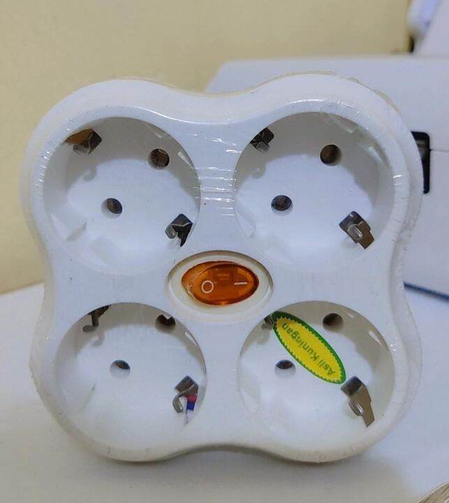 stop kontak T Multi Colokan Listrik 4 Lubang Matsui + Saklar SNI ...