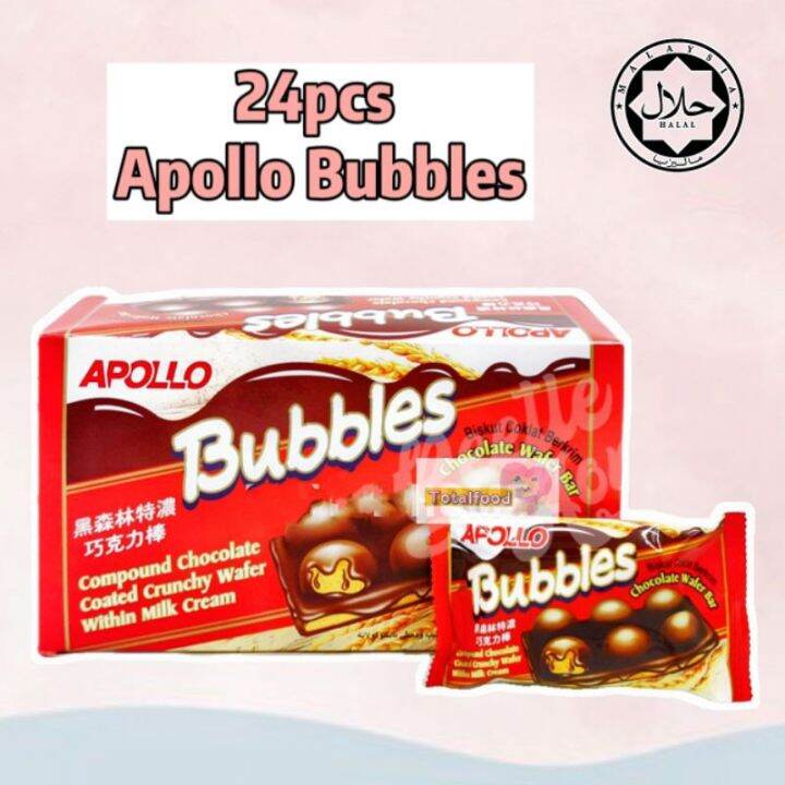 Apollo Bubbles Wafer Chocolate Bar 24pcs x32g | Lazada