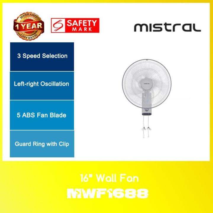 Mistral MWF1688 16" Wall Fan WITH 1 YEAR WARRANTY | Lazada Singapore