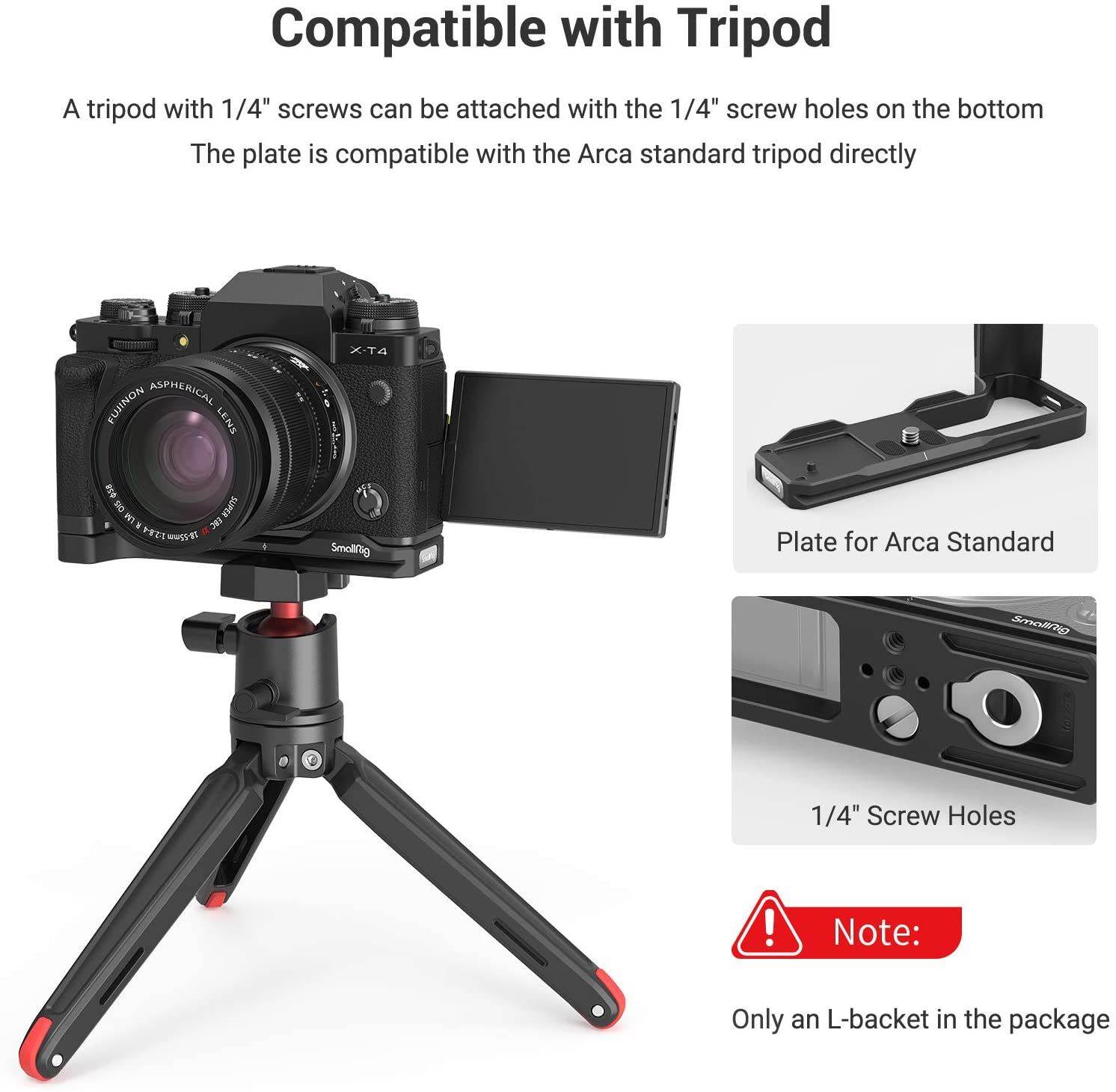 SmallRig XT4 L-Shape Grip สำหรับกล้อง FUJIFILM X-T4คุณสมบัติแผ่น Arca ...