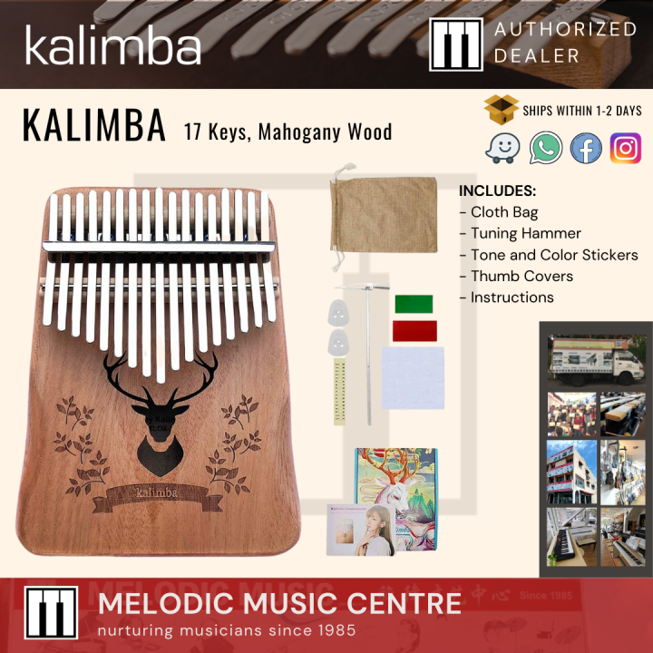Kalimba CA-17T 17 Key Kalimba DEER Mahogany Thumb Piano Keyboard ...