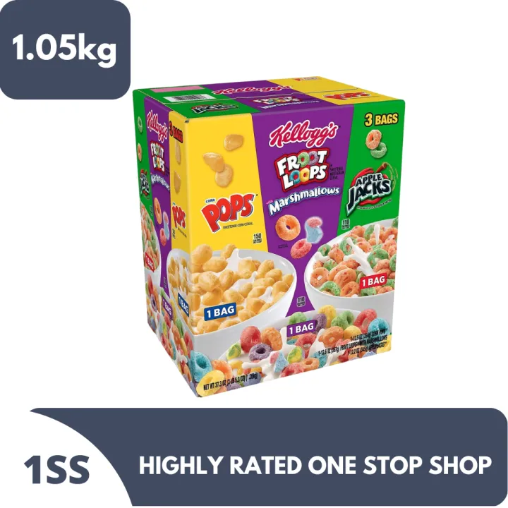 Kellog's Pops Foort Loops Apple Jack Variety 1.05kg | Lazada PH