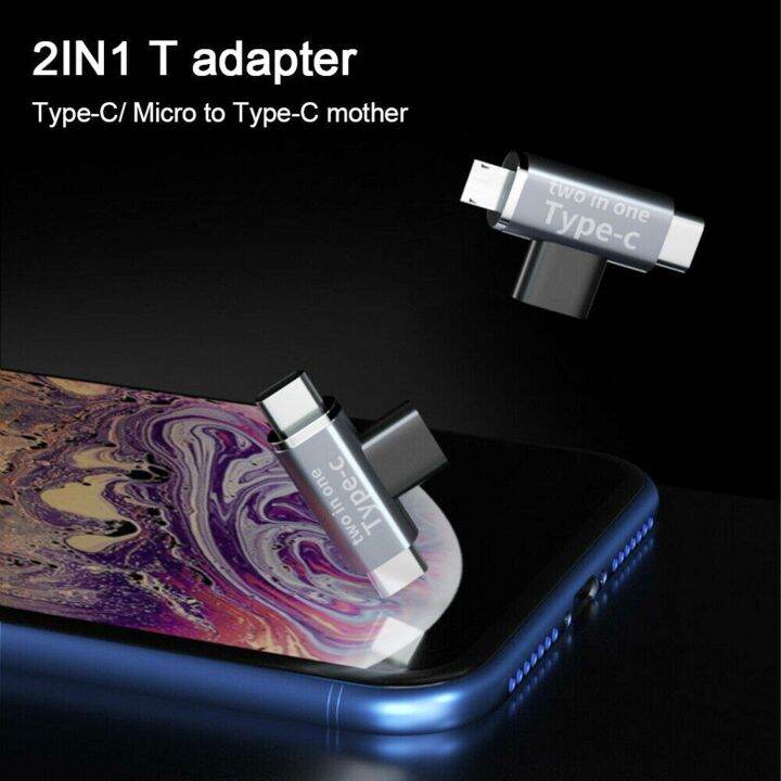 USB 3.1 C Splitter 2 in 1 T-Shape Adapter Type C Female to USB-C ...