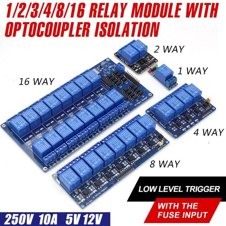 5V 12V low level trigger 1 2 4 8 16 Channel Relay Module interface Board Shield For PIC AVR DSP ...