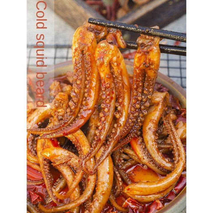 Spicy squid tentacle snack ready-to-eat braised vacuum cold snack spicy ...