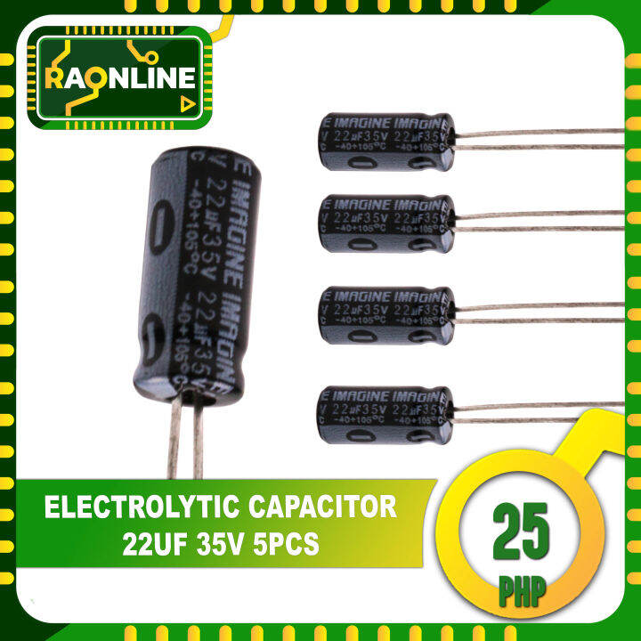 Raonline 5pcs Electrolytic Capacitor 22uf/35V | Lazada PH