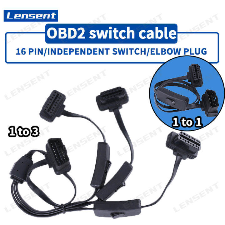 Lensent OBD2 Adapter Cable 16 Pin 1 to 3 Adapter Cable Extender with ...