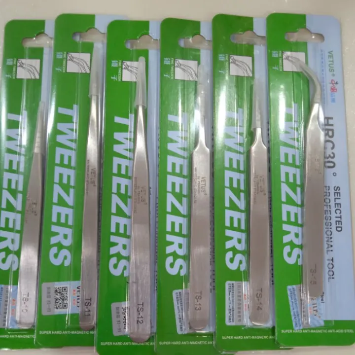 Vetus Tweezer HRC30° Stainless Steel Sharp Peak TS-10 TS-11 TS-12 TS-13 ...