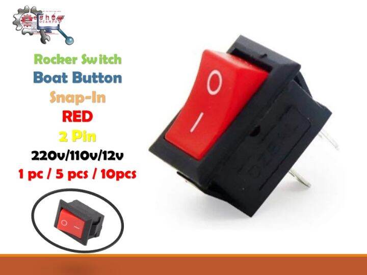 Rocker Switch Snap Boat Button Switch 2 Pin 250V/110V/12V ON/OFF for ...