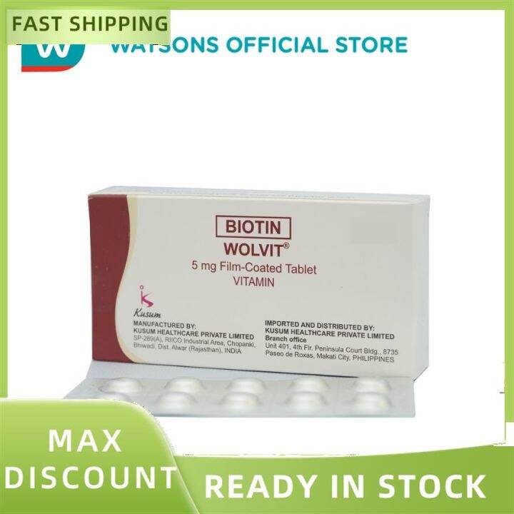 WOLVIT Biotin 5mg 1 Film-Coated Tablet | Lazada PH