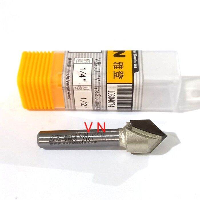 Mata Profil/Router V Groove 12 mm 1/4 × 1/2 Lancip 90° Merk ARDEN ...