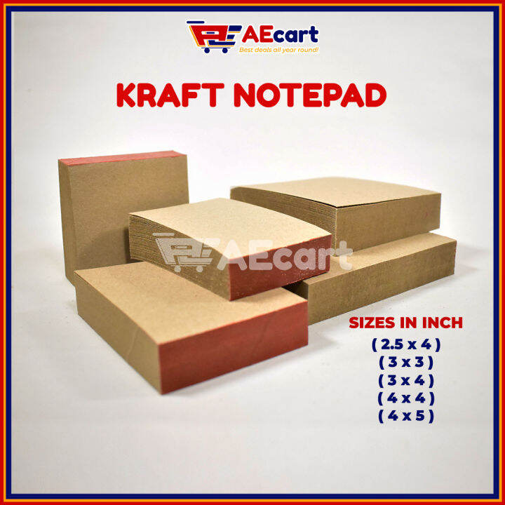 KRAFT PAPER Notepad Scratch Pad Memo Pad 100's/pad | Lazada PH
