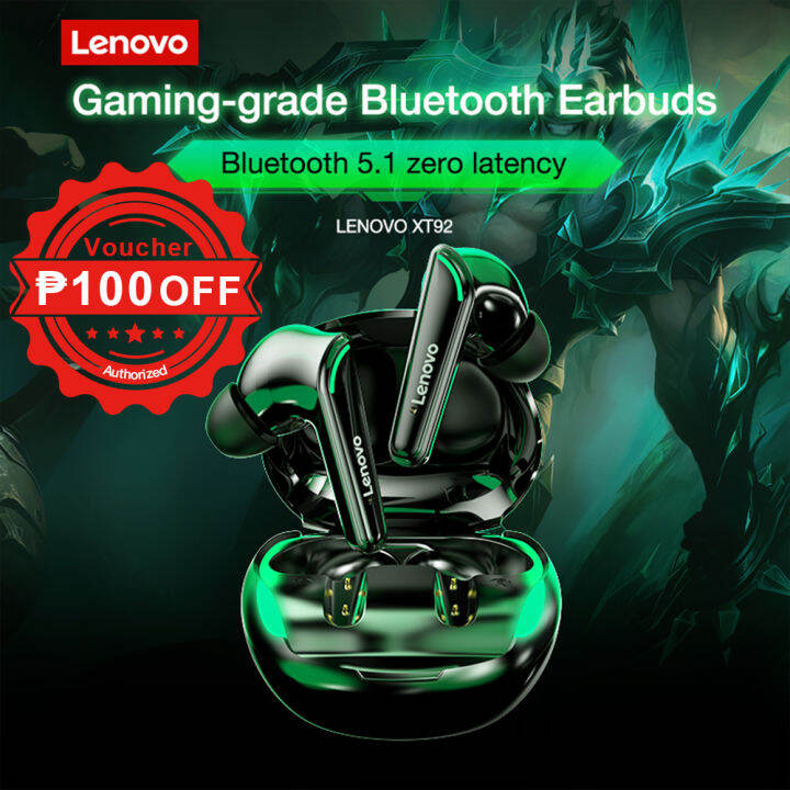 Lenovo XT92 TWS Gaming Bluetooth Earphone Bluetooth 5.1 Low Latency Wireless Headset with Mic 3D ...