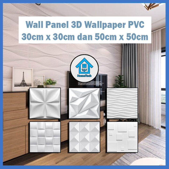 HT Wallpaper Dinding 3D PVC Wall Panel Dekorasi 30cmx30cm Dan 50cmx50cm ...