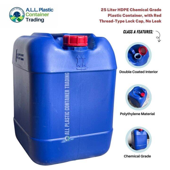 25 Liter HDPE Chemical Grade Plastic Container with Red Thread-Type ...