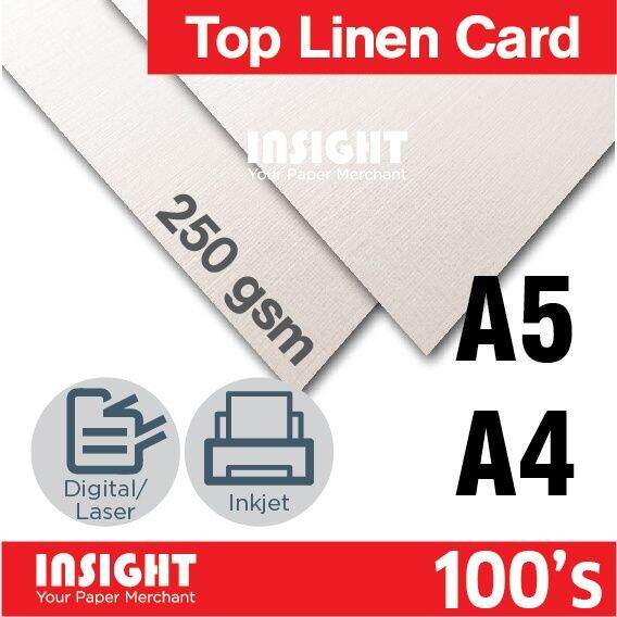 TOP LINEN Card 250gsm 100's A5 A4 Texture Card Uncoated Card DIY gift ...