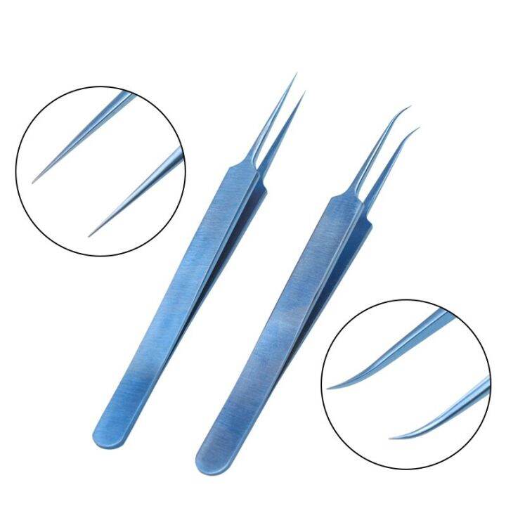 Titanium Alloy Hair Transplant Implanter Forceps Straight Head Curved ...
