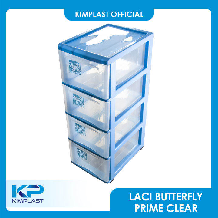 KIMPLAST Laci Butterfly Prime Clear Susun 4/ Laci Plastik/ Laci Susun 4 ...