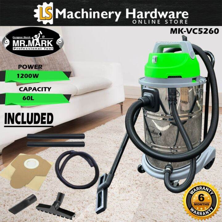 MR.MARK MK-VC5260 Wet & Dry Vacuum Cleaner (1200W/60L) - 6 Months ...