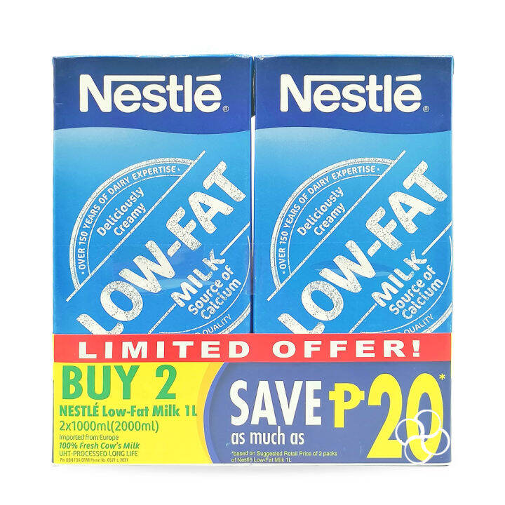 Nestle Low Fat Milk 2 x 1L Promo Pack | Lazada PH