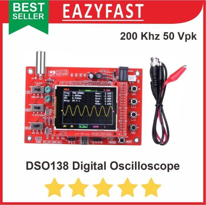 DSO138 Mini Digital Oscilloscope Osiloskop 2.4 Inch TFT Probe DSO 138 | Lazada Indonesia