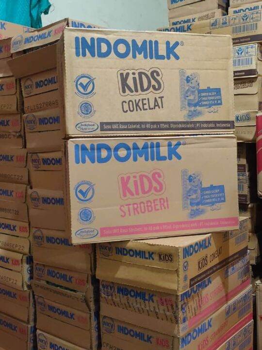 SUSU UHT INDOMILK KIDS 115 ML 10pcs/20pcs/1 KARTON ISI 40 Pcs / RASA COKLAT DAN STRAWBERRY ...