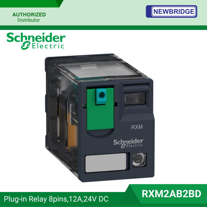Miniature Plug-in relay - Zelio RXM 2 C/O 24 V DC 12 A with LED Schneider Electric - NEWBRIDGE ...