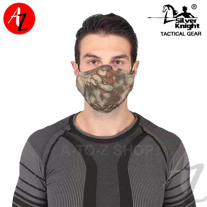 SILVER KNIGHT Tactical Camouflage Mask Cover with Filter Pocket ...