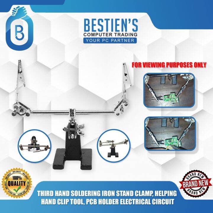 ♙THIRD HAND SOLDERING IRON STAND CLAMP, HELPING HAND CLIP TOOL, PCB ...