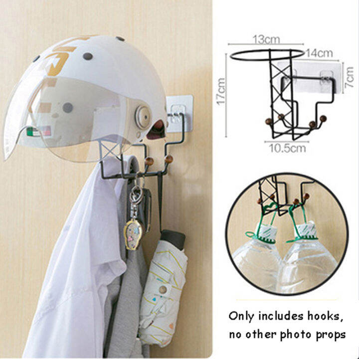 FUYU Helmet Display Stand Motorcycle Holder Hanger Support Wall Mounted ...
