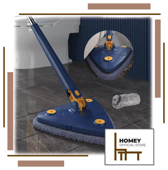 Homey 360° Rotating Triangle Mop Household Wet And Dry Dual-Use Folding ...