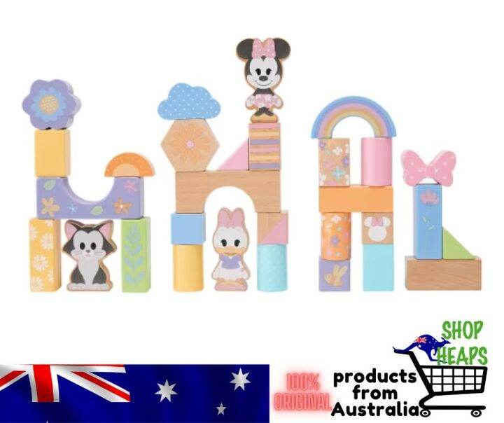 30 Piece Disney Wooden Toys Minnie Blocks Set Anko | Lazada PH