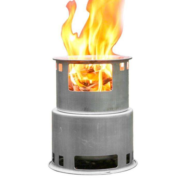 Wood Burning Stove Split Type Windproof Mini Wood Stove Camping Backpacking Stoves Wood Stove ...