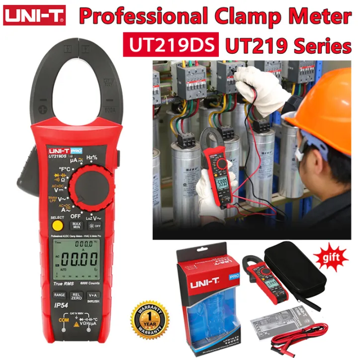 UNI-T Professional Digital Clamp Meter 1000V AC DC UT219DS True RMS ...