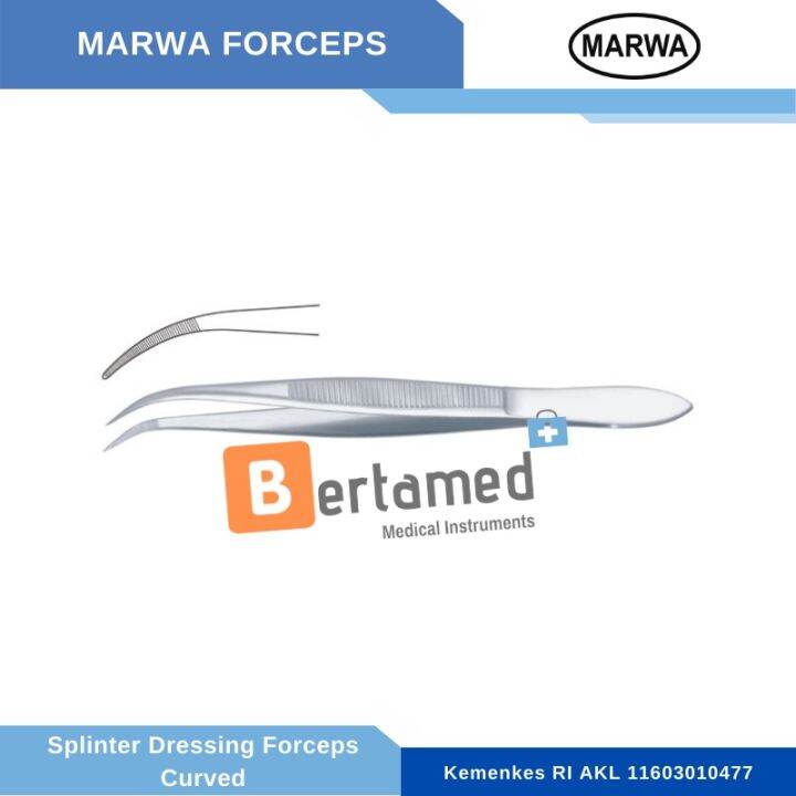 Splinter Dressing Forcep Curved - Serrated Jaws / Pinset Mata Bengkok ...