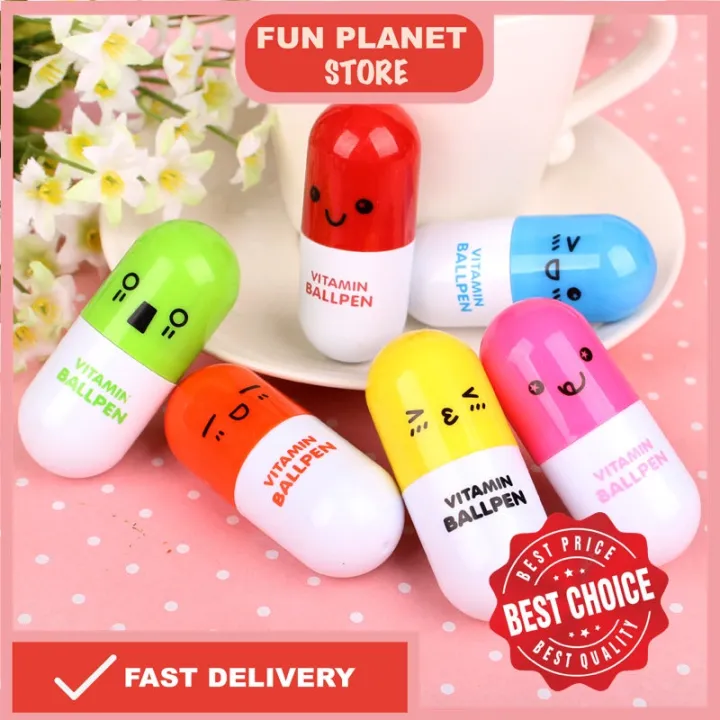 🔥Ready Stock🔥 Creative Emoji Pill Ball Pen vitamin Bullet Pen ...