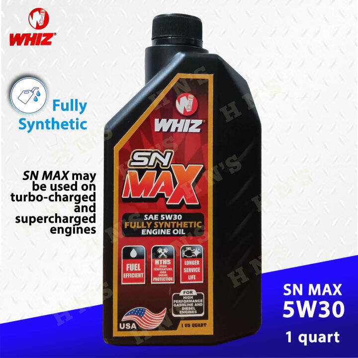 WHIZ SN MAX SAE 5W-30 API SN/CF Fully Synthetic Engine Oil 1L ( 1 Liter ) | Lazada PH